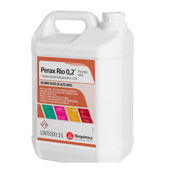 Desinfetante Perax Rio 0,2 Pronto Uso 5L - RIOQUÍMICA