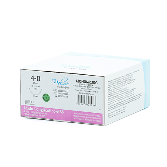 Fio Cirúrgico Ácido Poliglicólico Violeta 4-0 AG 1/2 CIL 3,0cm - BIOLINE FIOS