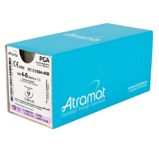 Fio de Sutura Ácido Poliglicólico Incolor 45-15mm