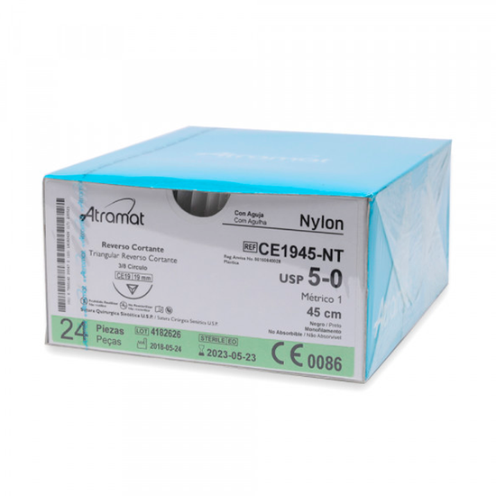 Fio de Sutura Nylon 5-0 Incolor 45-15mm Premium - ATRAMAT DO BRASIL
