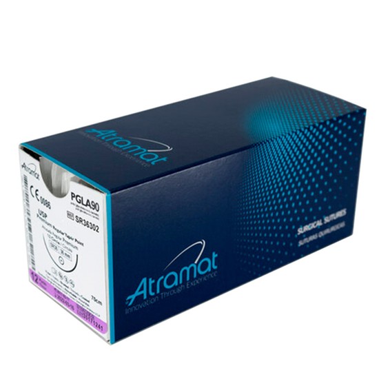 Fio de Sutura Poliglactina 910 5-0 Violeta 75-17mm - ATRAMAT DO BRASIL