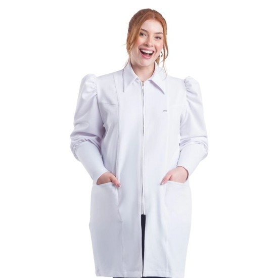 Jaleco Feminino Rebecca Branco Puro - DRA. CHERIE