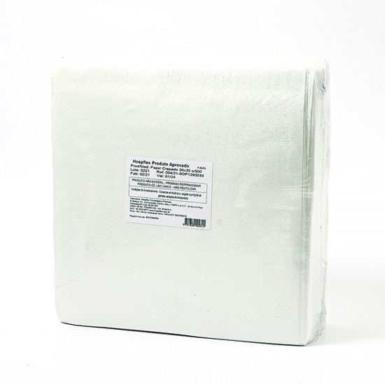 Papel Crepado para Esterilização 30x30cm - 500 Unidades