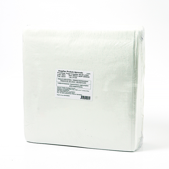 Papel Crepado para Esterilização 30x30cm - 500 Unidades